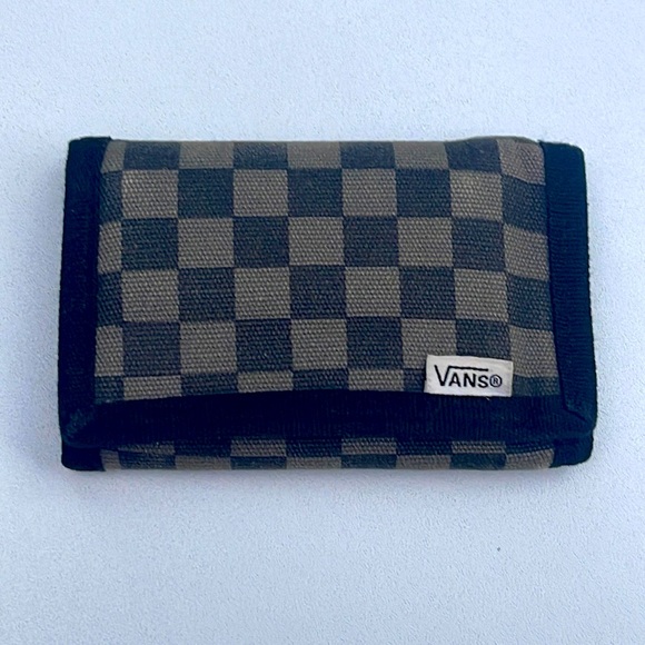 Vans | Bags | Vans Gray Black Checkered Wallet | Poshmark